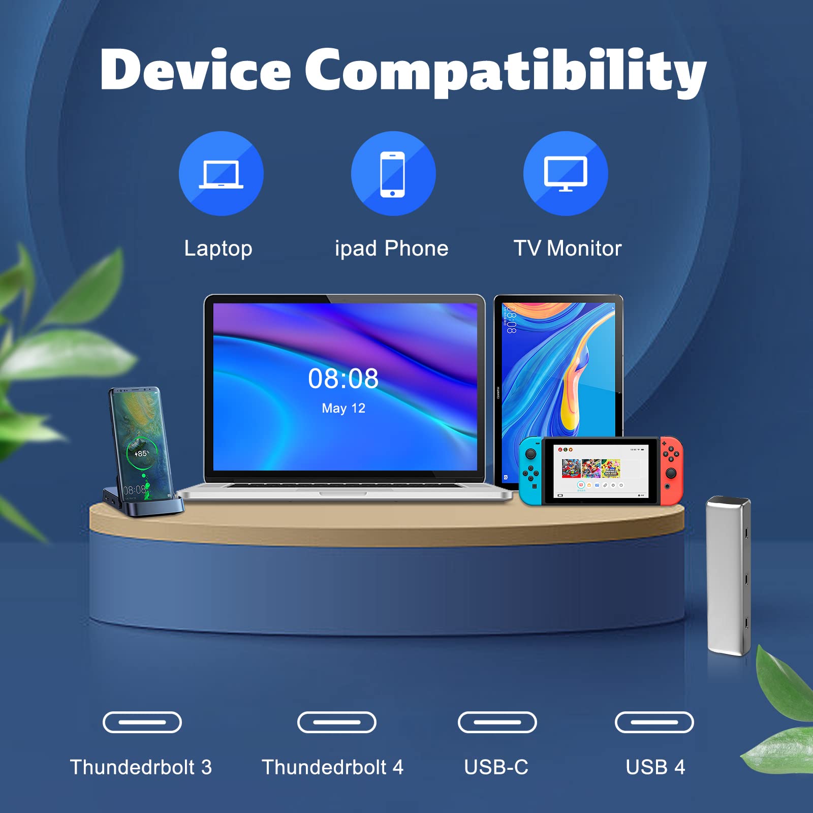 LumBelle 240W Thunderbolt 4 Cable USB C to USB C Cable 4Ft 40Gbps Data Transfer, 8K Display/Dual 4K Type C Cable Compatible with Thunderbolt 4 3 USB-C USB 4