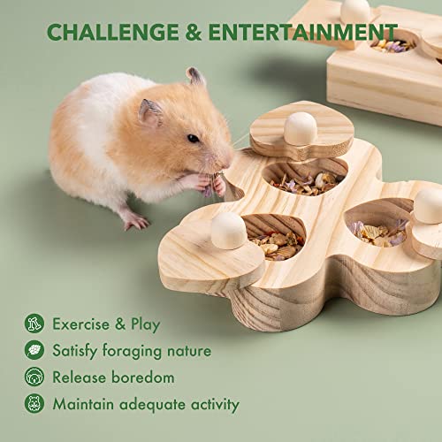MEWOOFUN Guinea Pig Toys Hamster Toys Interactive Foraging Toys, Interactive Hide Treats for Small Animals,Foraging Puzzle for Hamster, Guinea Pig, Rabbit, Chinchilla, Bunny