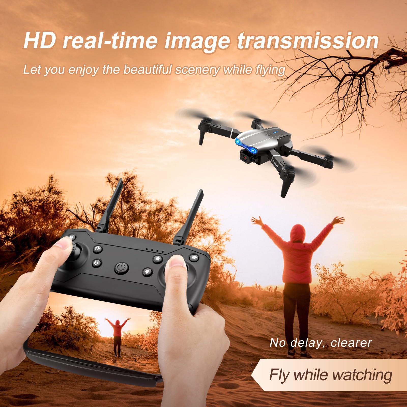 Drone With Camera For Adults, Drone With 4k Hd Fpv Camera Remote Control Toys Gifts For Boys Girls Rc Helicopters With Headless Mode For Christmas Gift.