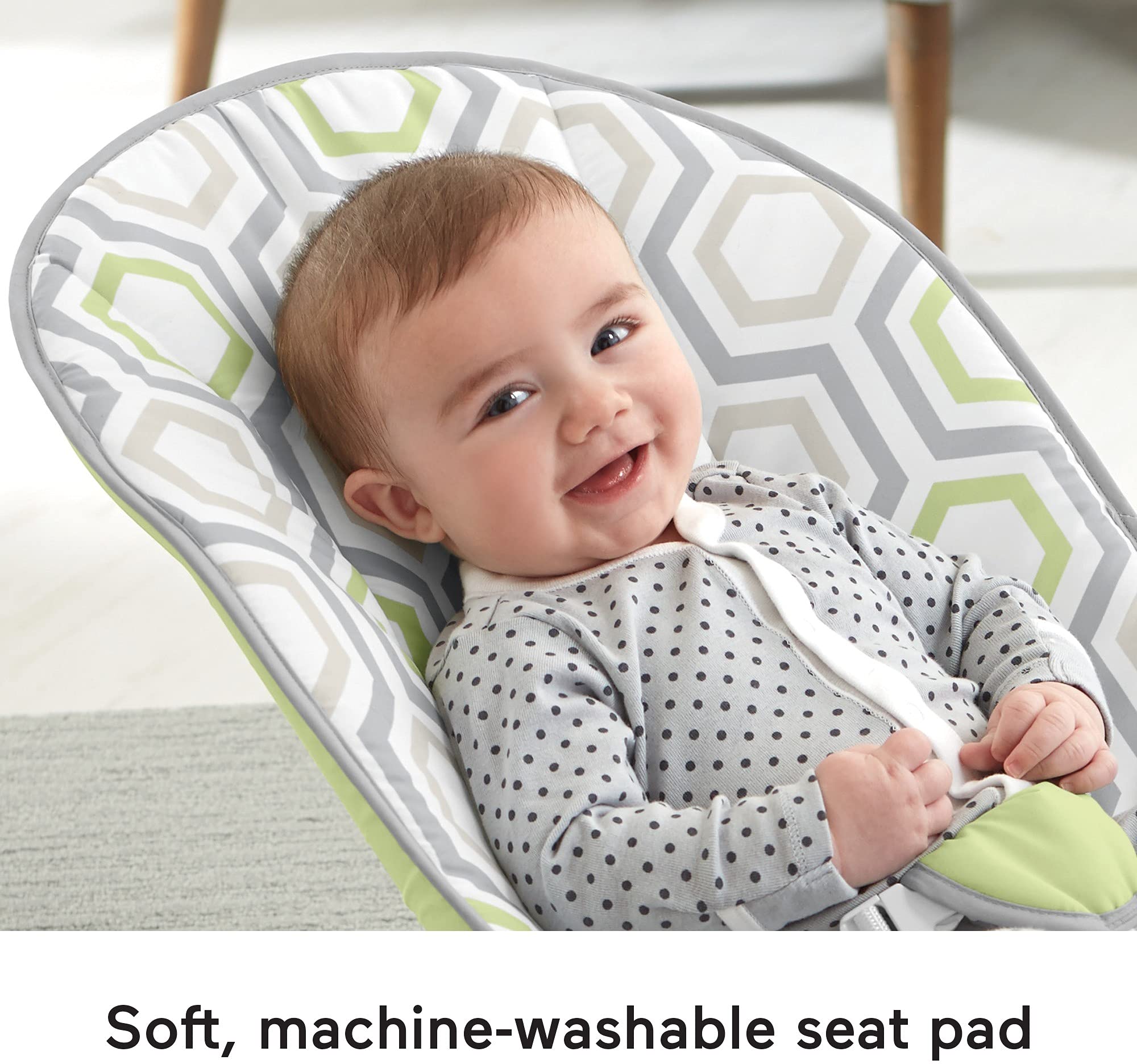 Fisher-Price Baby's Bouncer – Green, bouncing seat for soothing and play for newborns and infants [Amazon Exclusive]