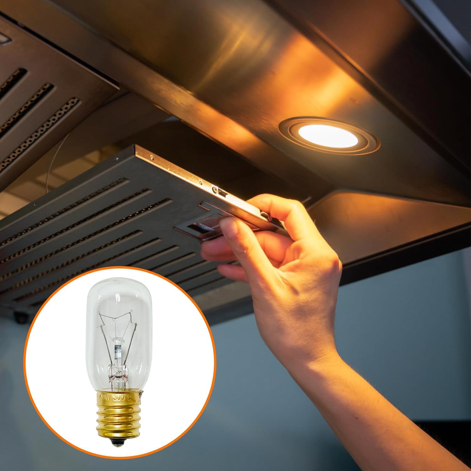 Microwave Light Bulb 8206232A 40W E17 125V Replacement Part Fit for Whirlpool Maytag GE Amana Over The Range Hood Microwave and The Lava Lamps Replaces