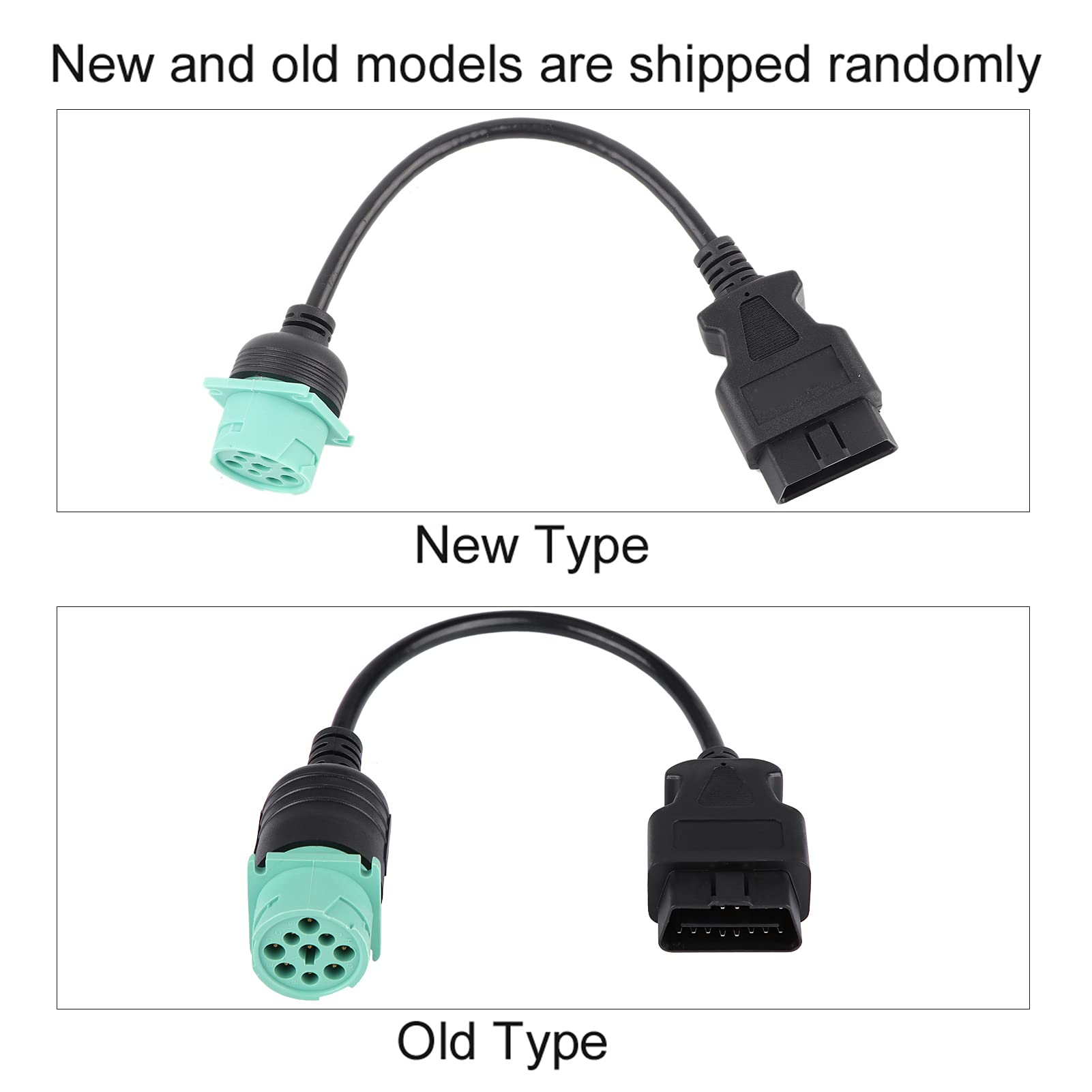 Diagnostic Scanner Cable Adapter, 9 Pin to 16 Pin OBD2 Diagnostic Scanner Cable Adapter for Cummins Engine