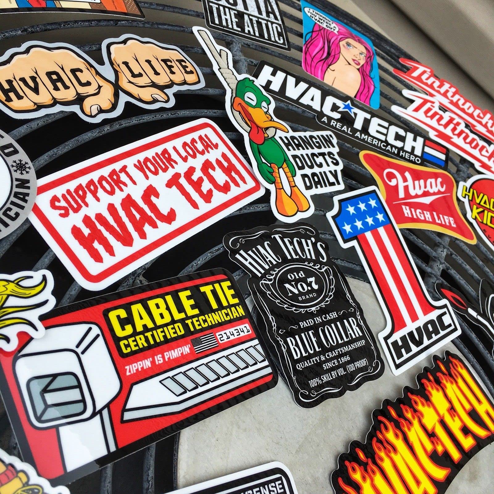 HVAC TECH (45+) Hard Hat Stickers Hardhat Sticker & Decals, Heating & Air, HVACR