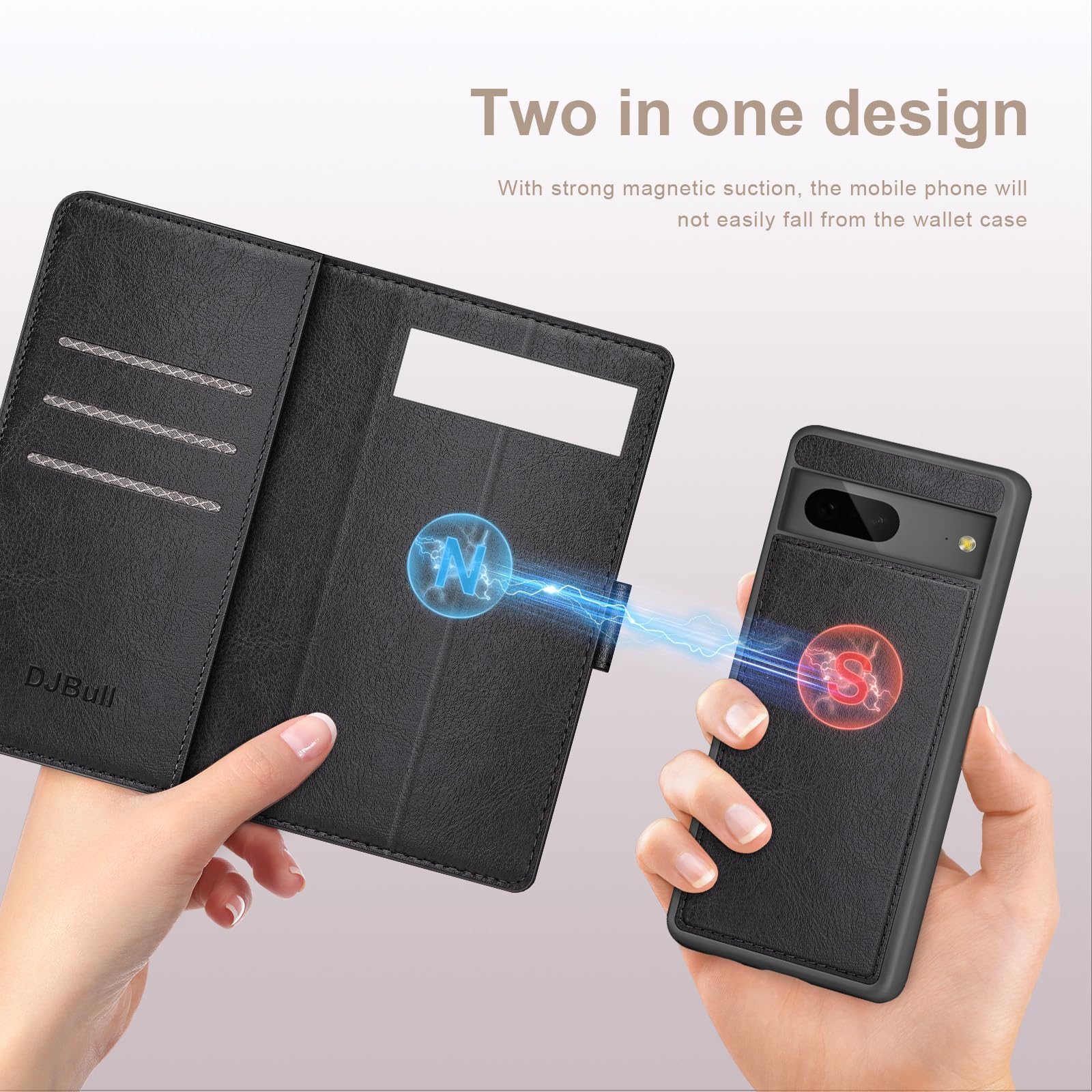 DJBull 2-in-1 Detachable for Google Pixel 7 5G Wallet case with Credit Card Holder【RFID Blocking】,Flip Folio Book PU Leather protective Cover Women Men for Pixel 7 Phone case Light Brown