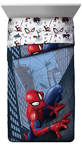 Jay Franco Marvel Spiderman Crawl Full Bed Set and Spidey Daze Drapes Bundle