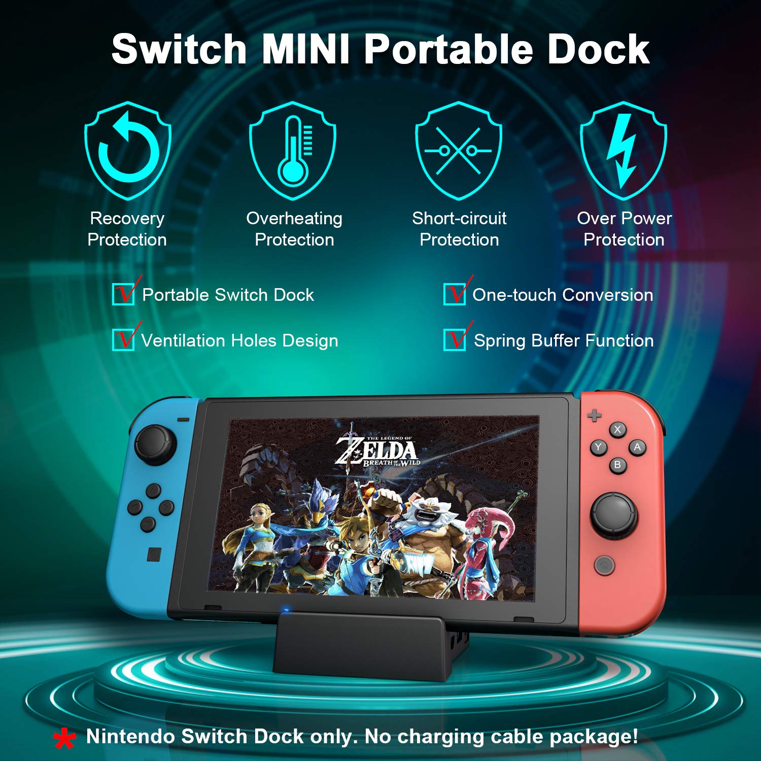 Feirsh Switch Docking Station for Nintendo Switch, TV Dock Station Replacement with HDMI and USB 3.0 Port for Nintendo Switch and OLED Model