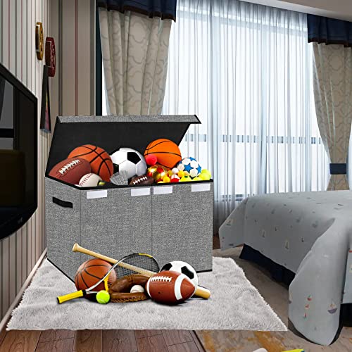 JAYSDAYLY Over the Door Hanging Organizer Storage with 5 Large Pockets 1 Pcak + 1 Pack Collapsible Large Toy Box Storage with Lid for Closet,Nursery,Playroom,Pantry