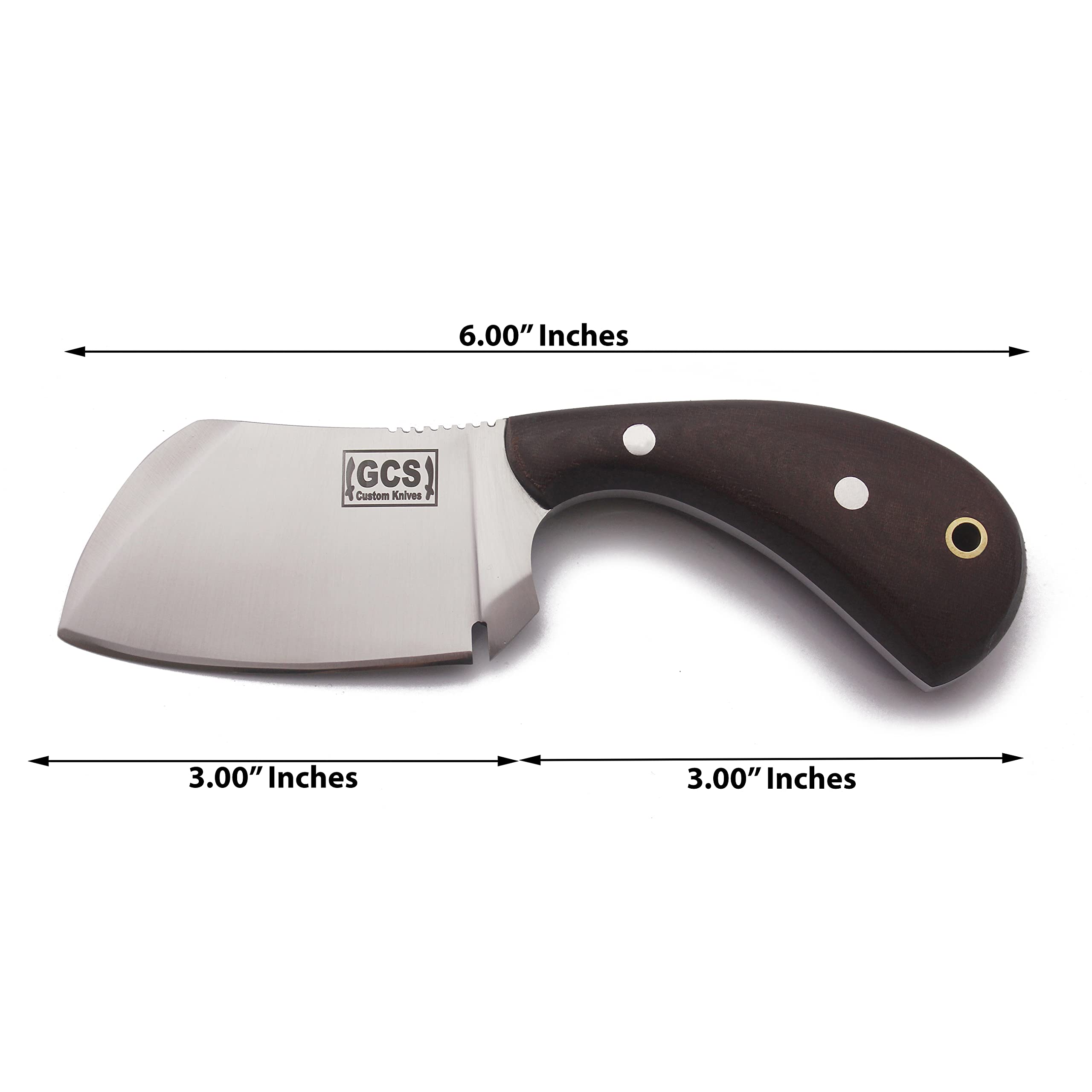 GCS Handmade Micarta Handle D2 Tool Steel Tactical Hunting Knife with leather sheath Full tang blade designed for Hunting & EDC GCS 281
