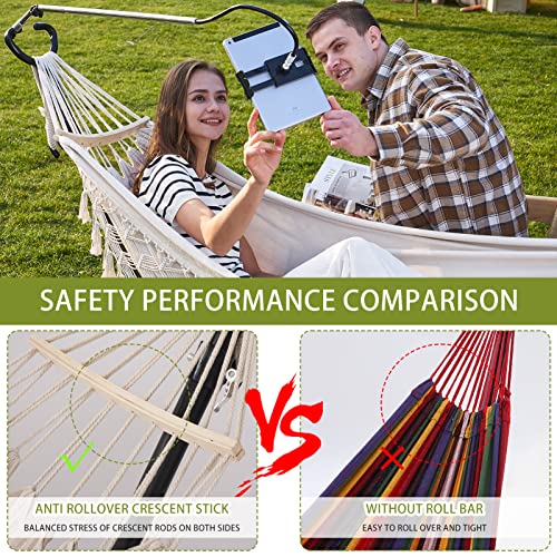 Leize Double Hammock with Stand Portable Hammock Stand Heavy Duty Steel Outdoor Patio Yard Beach Indoor with Carrying Case