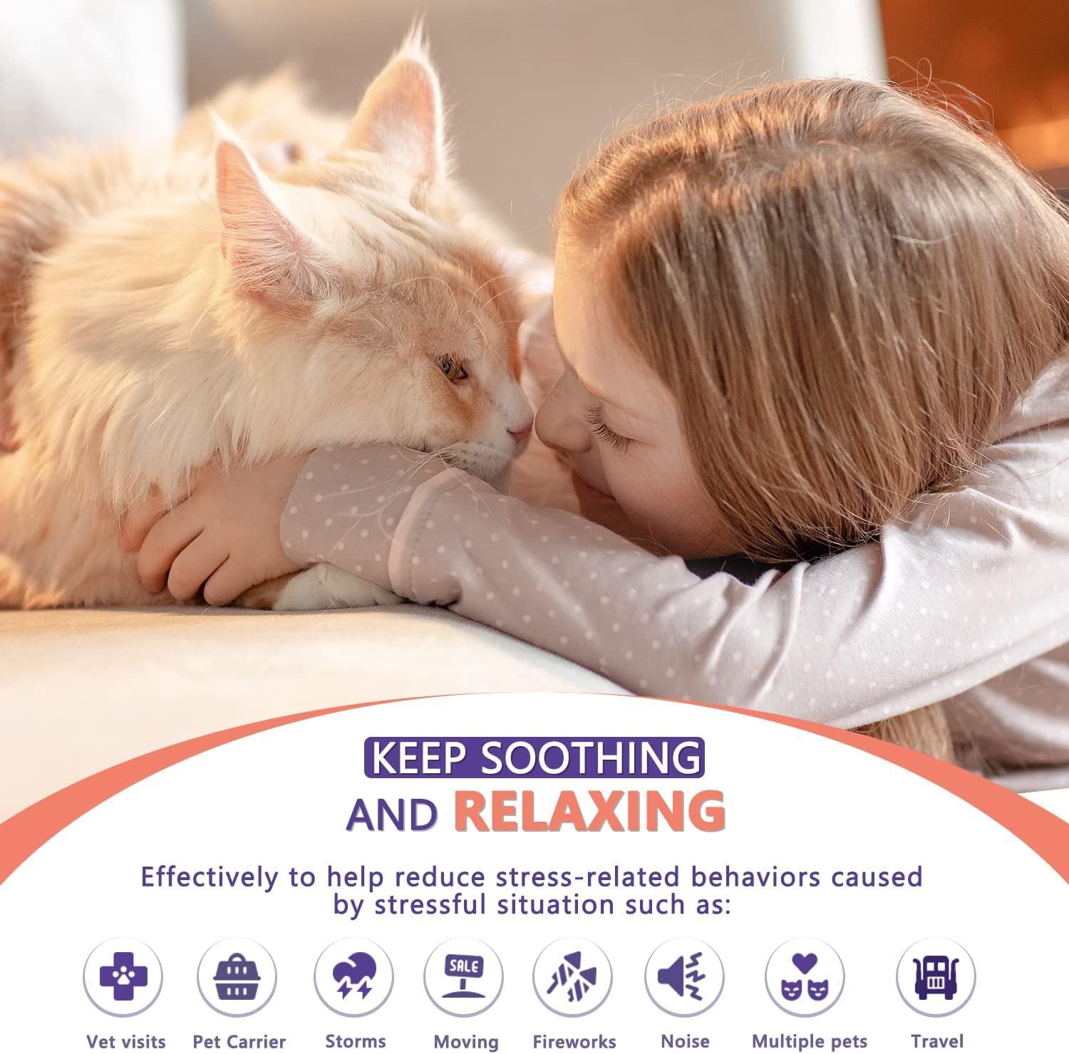 OCSOSO Calming Collar for Cats, Cat Calming Collar,Pheromone Collar Reduces Stress and Anxiety Calm Cats from Loud Noises, Separation, and Aggression Lasting 30days for Small and Medimu Cats 3Pack