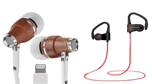 Symphonized on MFI Earbuds for iPhone + PWR Wireless Neckband Bluetooth Headphones Bundle