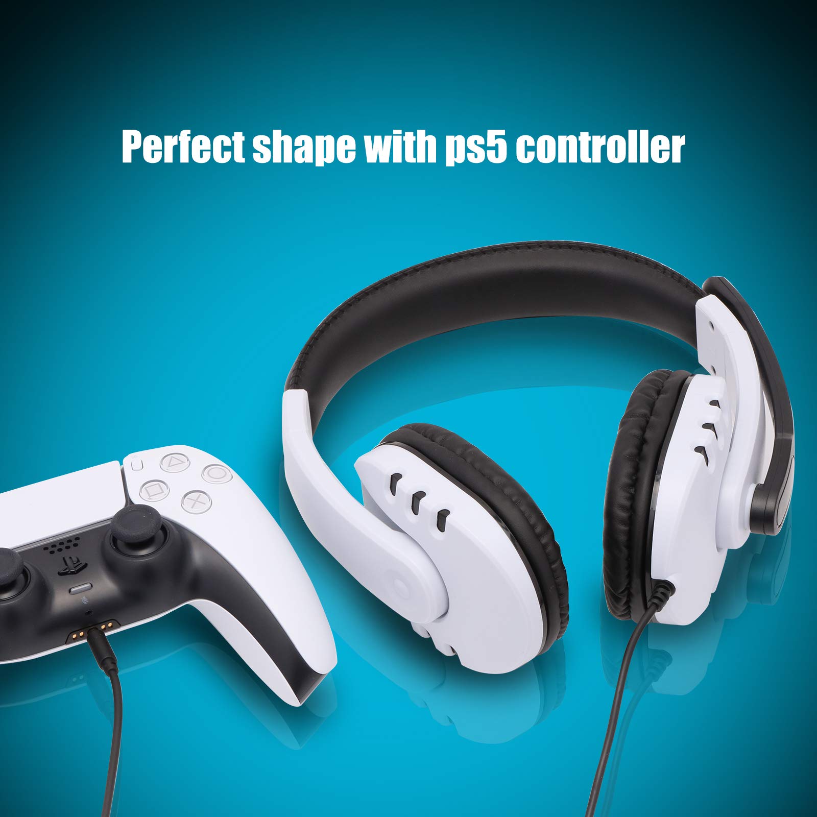 ECHZOVE PS5 Headset, PS5 Headeset with Mic, Gaming Headset Compatible with PS4 Switch Xbox one Xbox 360 and PC, Stereo Sound and Noise Cancelling