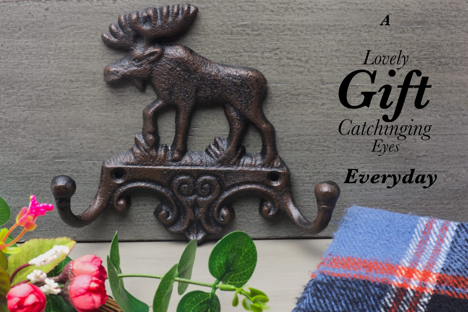 Stelalloy Decorative Wall Hook, Wrought Iron Hooks, Cast Iron Coat Hooks, Deer Antler Décor Wall Hook Animal, Rustic Coat Hooks, Towel Holder, Key Holder Wall, Pool Towel Rack, Patio Décor