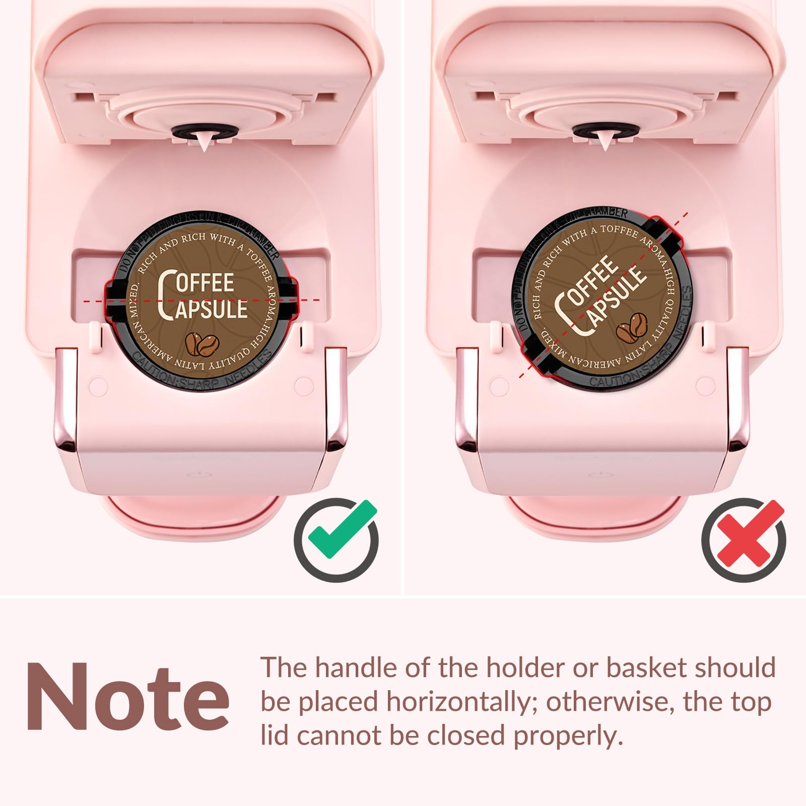 Mecity Pink Coffee Maker Mini Single Serve Coffee Machine Compatible with K Cup Capsule, Ground Coffee, Loose Tea, Small Coffee Pot For Home Use, RV, Apartment, Auto Shut Off 120V 1000W