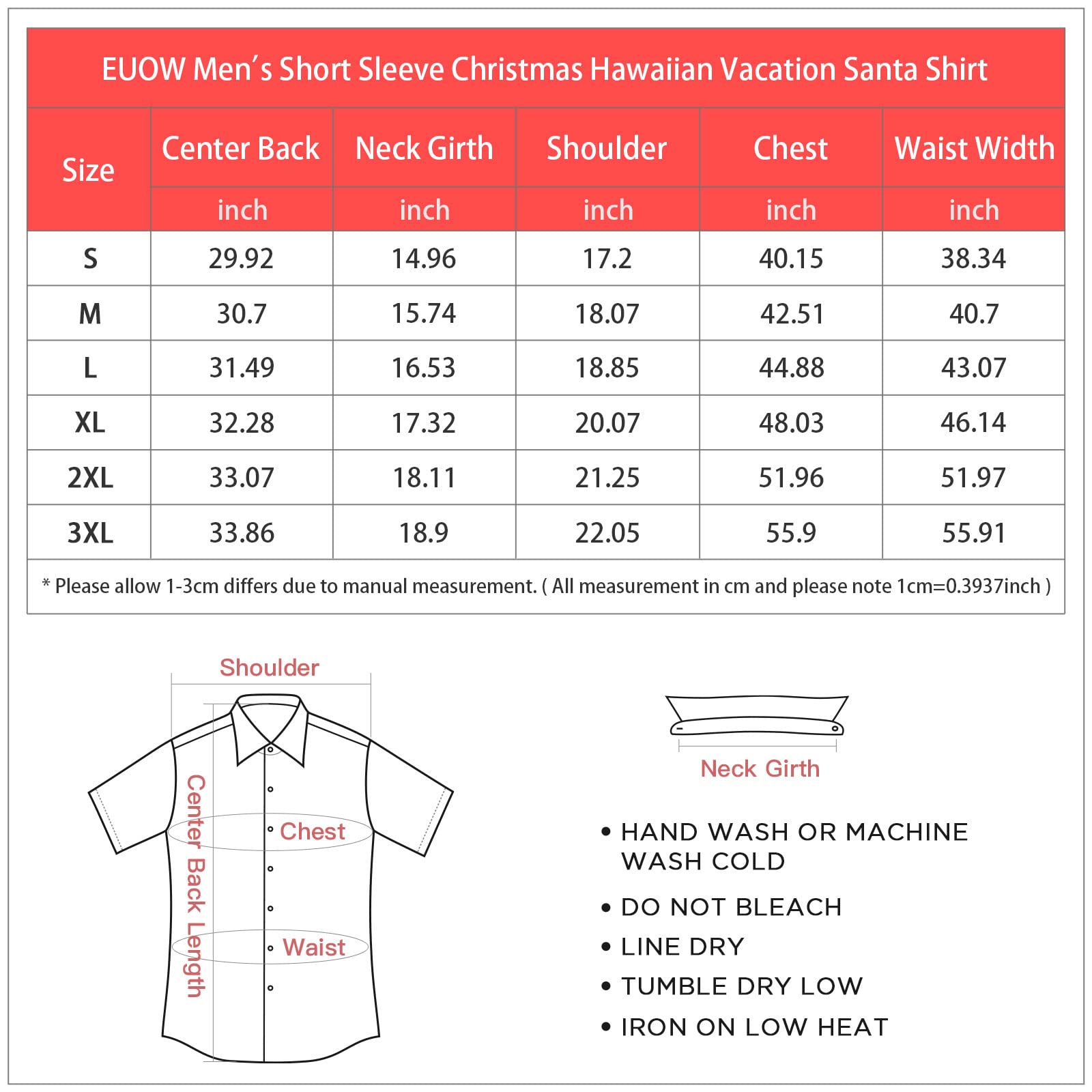 EUOW Men Christmas Button Down Shirt for Men Short Sleeve Funny Santa Hawaiian Vacation Shirts(Christmas Black,L