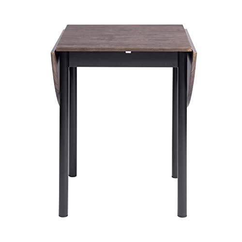 Polibi 45.3" L Oval Drop Leaf Extendable Dining Table, Walnut