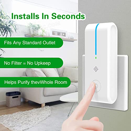 Mini Air Purifier Plug-in for Home,Portable Ionizer Air Purifier Suitable for Bedroom,Bedroom,Kitchen,Toilet,Pet Room,Small Room Gift