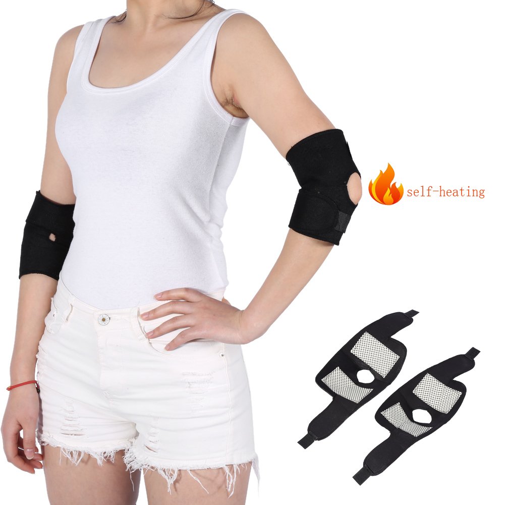 Dioche Tourmaline Elbow Support Brace, Self Heating Pad, Magnetic Elbow Brace, Protective Elbow Wraps for Arthritis Joint Pain Relief Injury Recovery