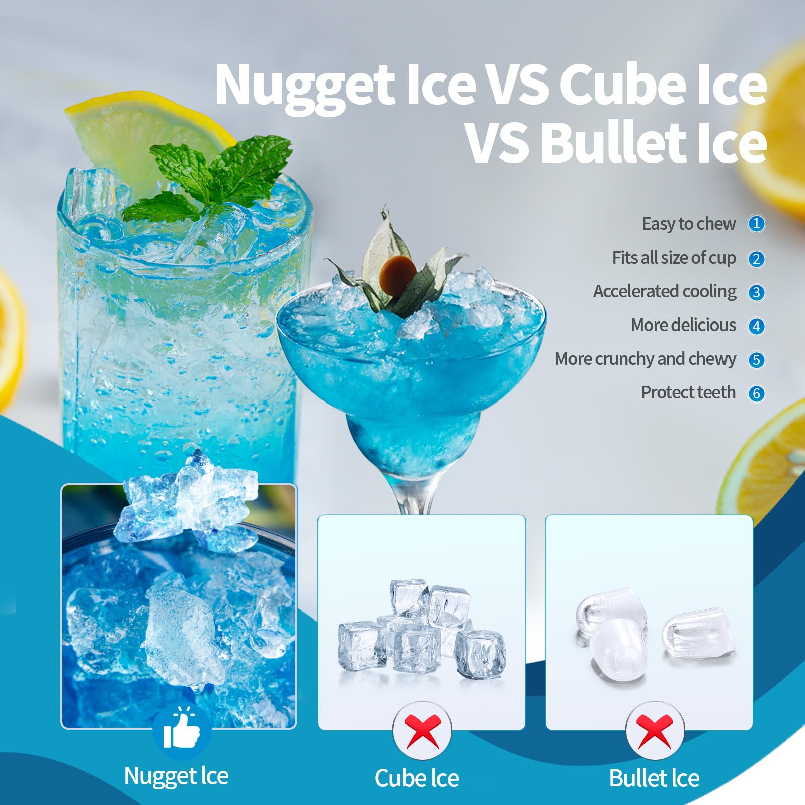 Nugget Countertop Ice Maker with Soft Chewable Pellet Ice, 34lbs/24H,Pebble Portable Ice Machine with Ice Scoop and Handle, Self-Cleaning, One-Click Operation, for Kitchen,Office Black