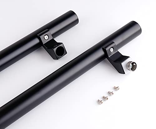 SUCHETA 24/32/47 Inch Heavy Duty Door Handle,Sliding Barn Door Matte Black Stainless Steel Pipe Handle Set,for Interior and Exterior Door (Size: 80cm (32"))