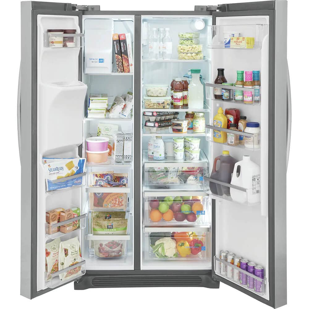 GRSC2352AF 36" Freestanding Counter Depth Side by Side Refrigerator with 22.2 cu. ft. Capacity, 3 Glass Shelves, Ice Maker, Automatic Defrost, in Stainless Steel