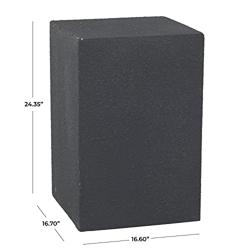 Deco 79 Contemporary Magnesium Oxide Garden Stool, 17" x 17" x 24", Black