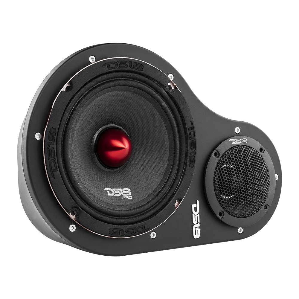 DS18 EN6P Universal Speaker Pods Bundle - 1 Set Left & Right Kick Panel + 2X 6.5 Midrange Speakers with Bullet + 2X 1 Super Bullet Tweeters - Great for Slingshot, SXS, Motorsports & ATV/UTV