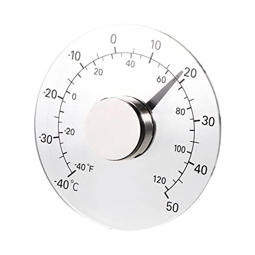 LNYHLXS Thermometer Temperature Transparent Clear Outdoor Window Thermometer Clock Weather Tool