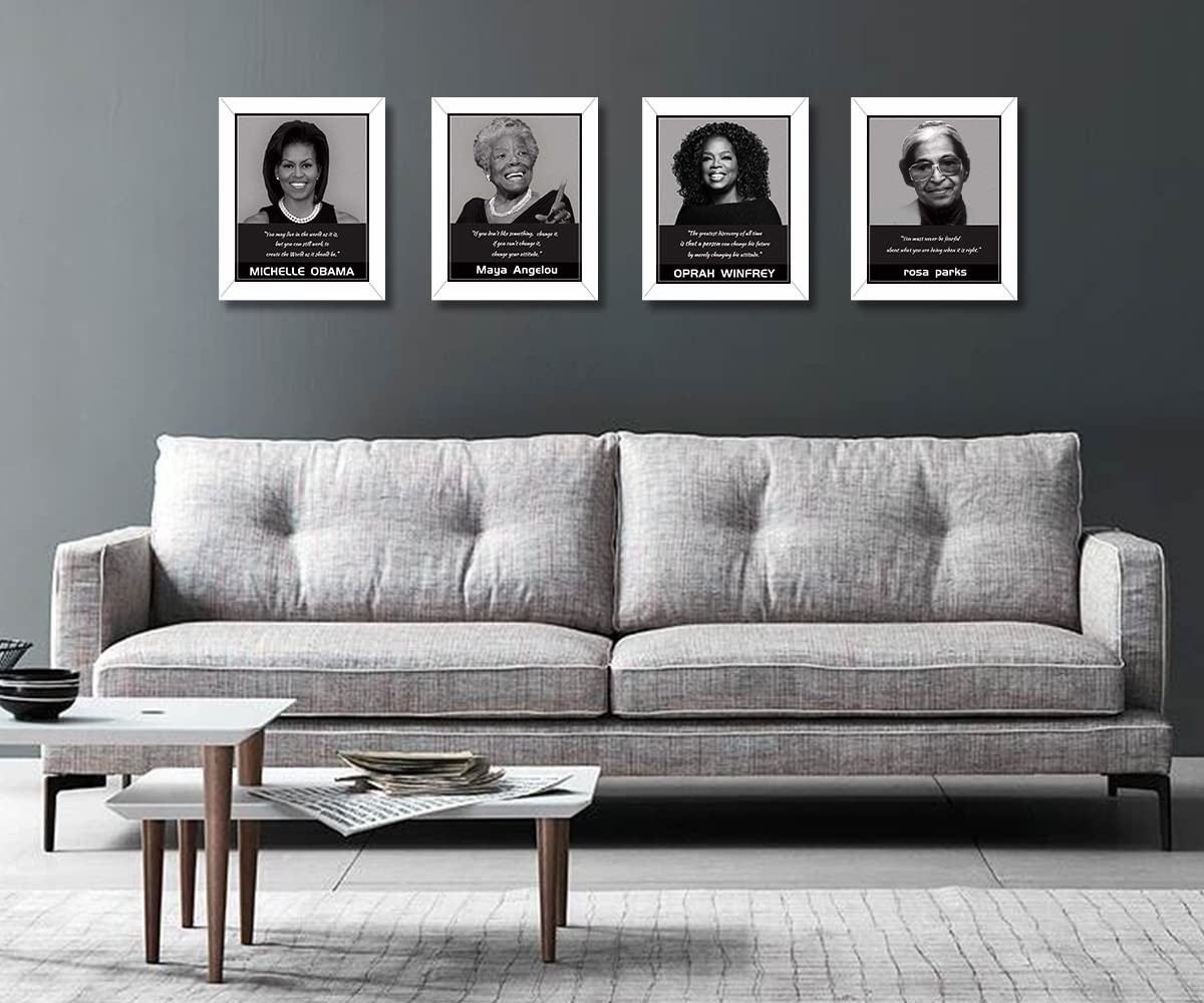Feminism Black history, Motivational language, Wall Art Prints classroom Studio Office Decor,set of 4, 8 X10 ins UNFRAMED12