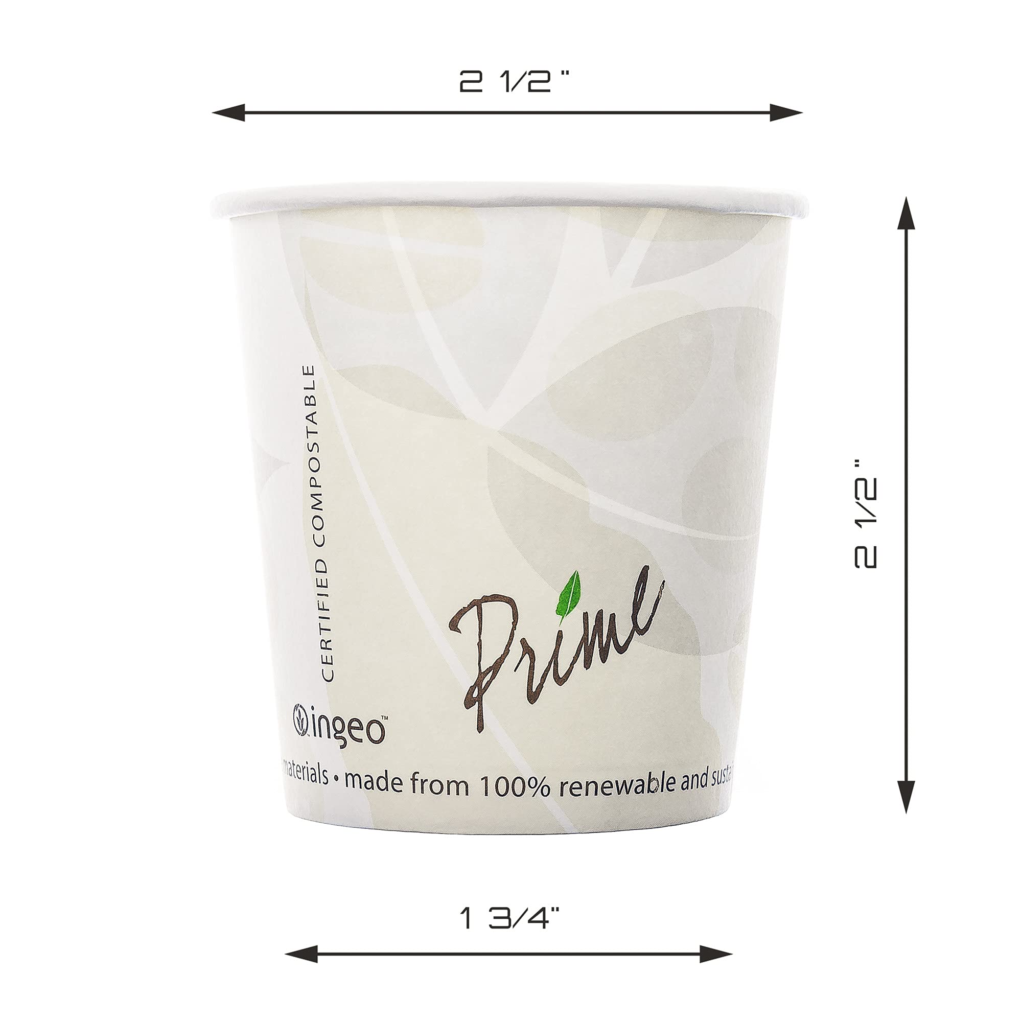 ECODECO Eco-friendly Disposable Espresso Cups - 4 Ounce - 100 pack - PLA Lined Compostable Paper Coffee Shots w/ Handle