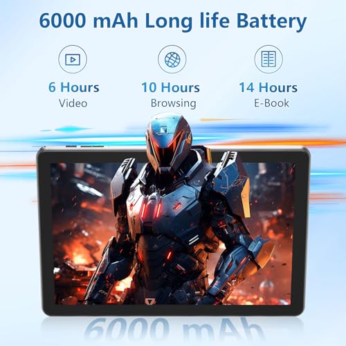EHFiDC Android 13Tablet 2 in 1 Tablet, 10 inch Android 13 Tablet 6GB+64GB with Keyboard, Tablets with Case Stylus,1TB Expandable Dual Camera, WiFi, Bluetooth, GMS Certified Tablet PC (Black)