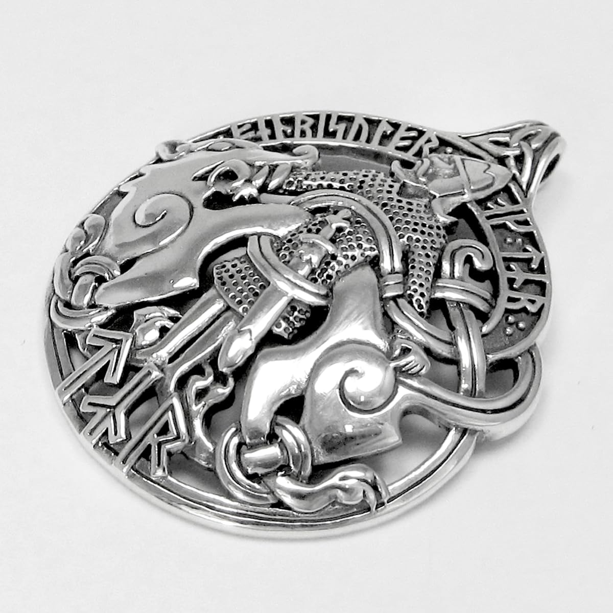 Dryad Design Norse Pagan God Tyr Pendant 1.5" - Sterling Silver Viking God Jewelry Gift for Men & Women