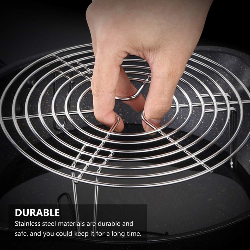 Hemoton 2pcs Egg Steamer Can Vegetables Steamer for Vegetables Vegetable Steamer Wire Rack for Canning Racks Steamer Rack Stand Steamer Basket Multifunction Steaming Cooling Rack Pie Bread