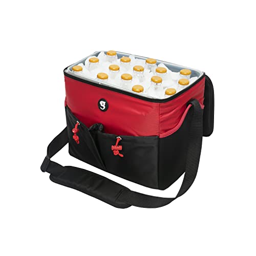 geckobrands Large Removable Hardliner Tote Cooler β Holds Up to 24 Cans or 15 Bottles, 5 Pockets/2 Neoprene, Easy Access Lid