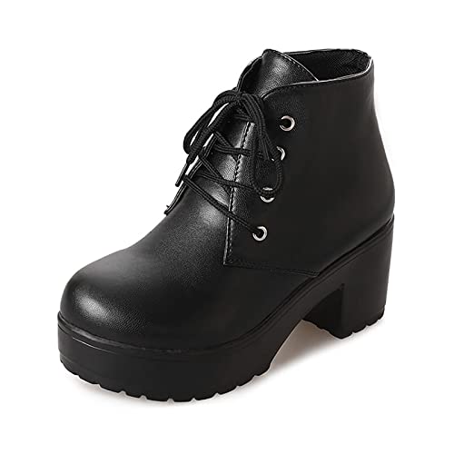 FASDNENDYS Boots for Women Ankle Booties Chunky Boots Shoes Heels Pointed Ankle High Boots Womens Heeled Boots Size 11 Black