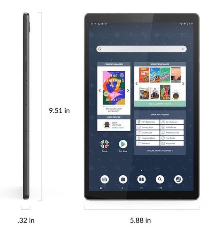 Lenovo Tab M10 HD 2nd Gen 10.1" 32GB WiFi Tablet - Android 10 - with Nook HD e-Reader (Renewed)