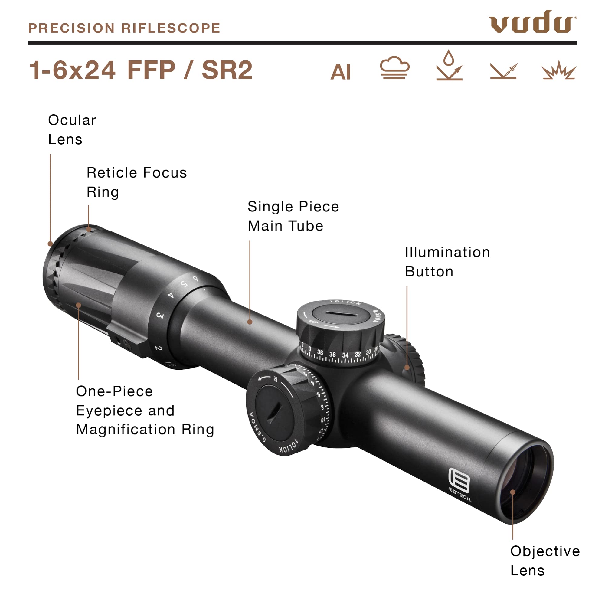 EOTECH Vudu 1-6x24mm Precision Rifle Scope