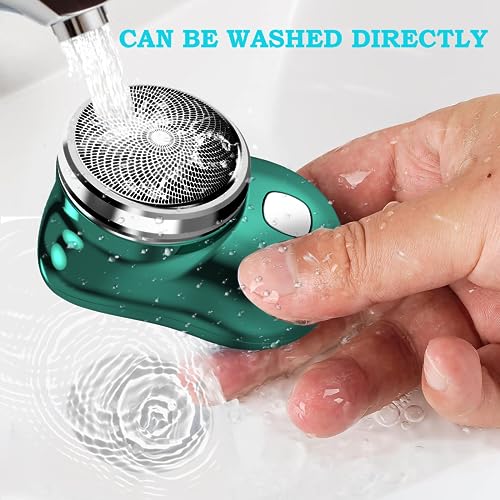 Mini Shave Portable Electric Shaver: Upgrade Electric Razor with LCD Screen Powerful Storm Shaver for Men Pocket Size USB Rechargeable Shaver Easy One-Button Use for Home Car Travel (Green)