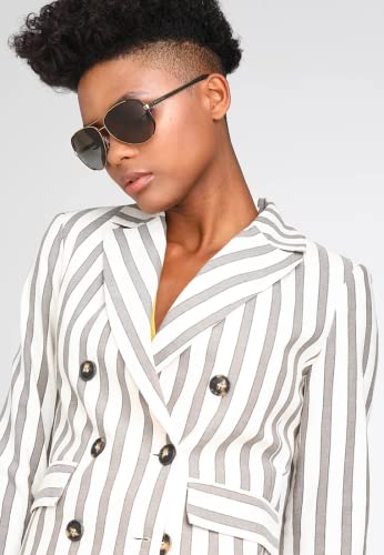 Michael Kors MK5004 CHELSEA Aviator 1014T5 59M Sunglasses For Women + BUNDLE with Designer iWear Eyewear Care Kit Care Kit (Gold/Dark Chocolate Brown/Brown Gradient Polarized)
