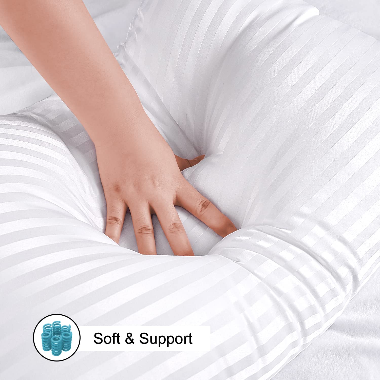 EIUE Bed Pillows for Sleeping 4 Pack Queen Size,Pillows for Side and Back Sleepers,Super Soft Down Alternative Microfiber Filled Pillows,20 x 30 Inches