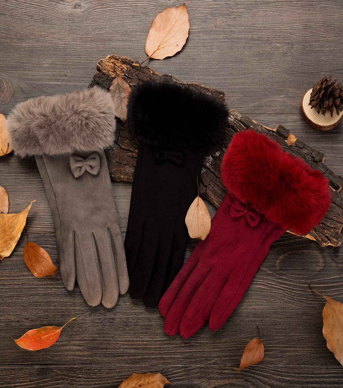 Diravo Womens Winter Gloves Touchscreen Texting Warm Lining Cold Weather Gloves Christmas Gifts