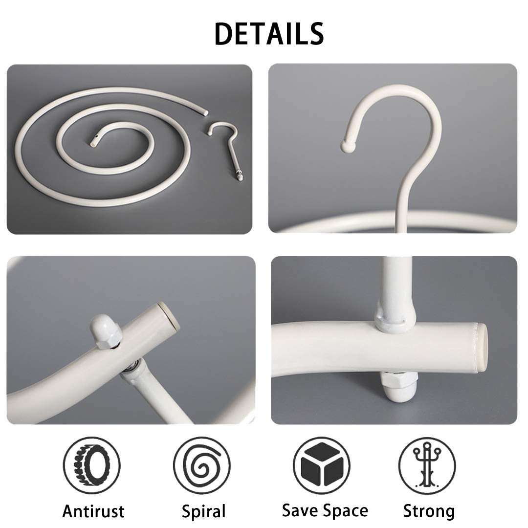 WNHTFAC Round Spiral Hanger Quilt Rack, Spiral Shaped Sheets Hanger, Clothes Drying Rack Stainless Steel Space Saving Laundry Hanging Dry Hanger Rail Rotating Quilt Drying Hook for Bathroom Balcony