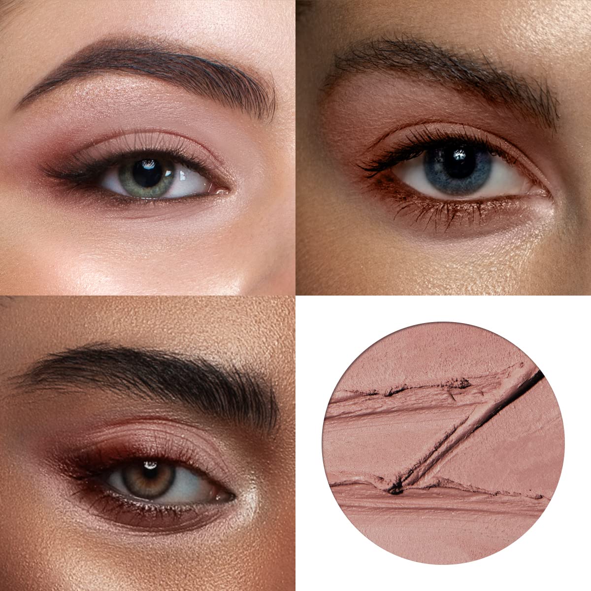 LUXAZA Cream Single Eyeshadow Stick with Blending Brush, Hypoallergenic Eye Shadow Stick Makeup, Pro Waterproof & Long Lasting Eye Brightener Stick,Eyeshadow Pencil Crayon Matte #01