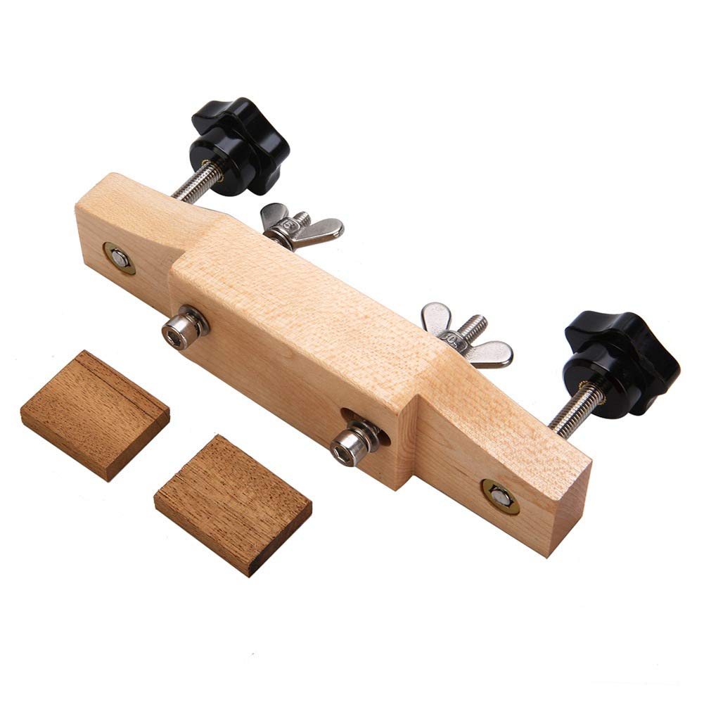 Guitar Bridge Clamp,Maple Guitar Bridge Clamp Repair Tools for Acoustic Classical Guitars Luthier Tools with Cork Gasket L-Wrench