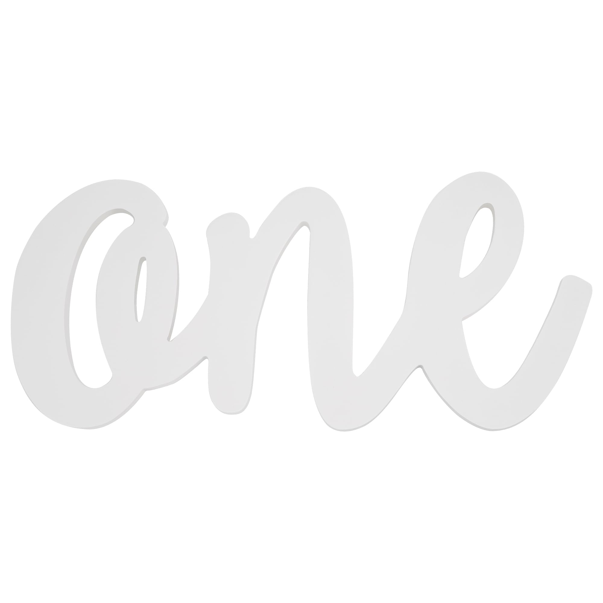 ONE Sign (Large 17in/Wooden/White), 1st Birthday Party and Baby Shower Decorations, Photo Prop, Wall Decor, Table Display, Baby Chair Photo Booth Props