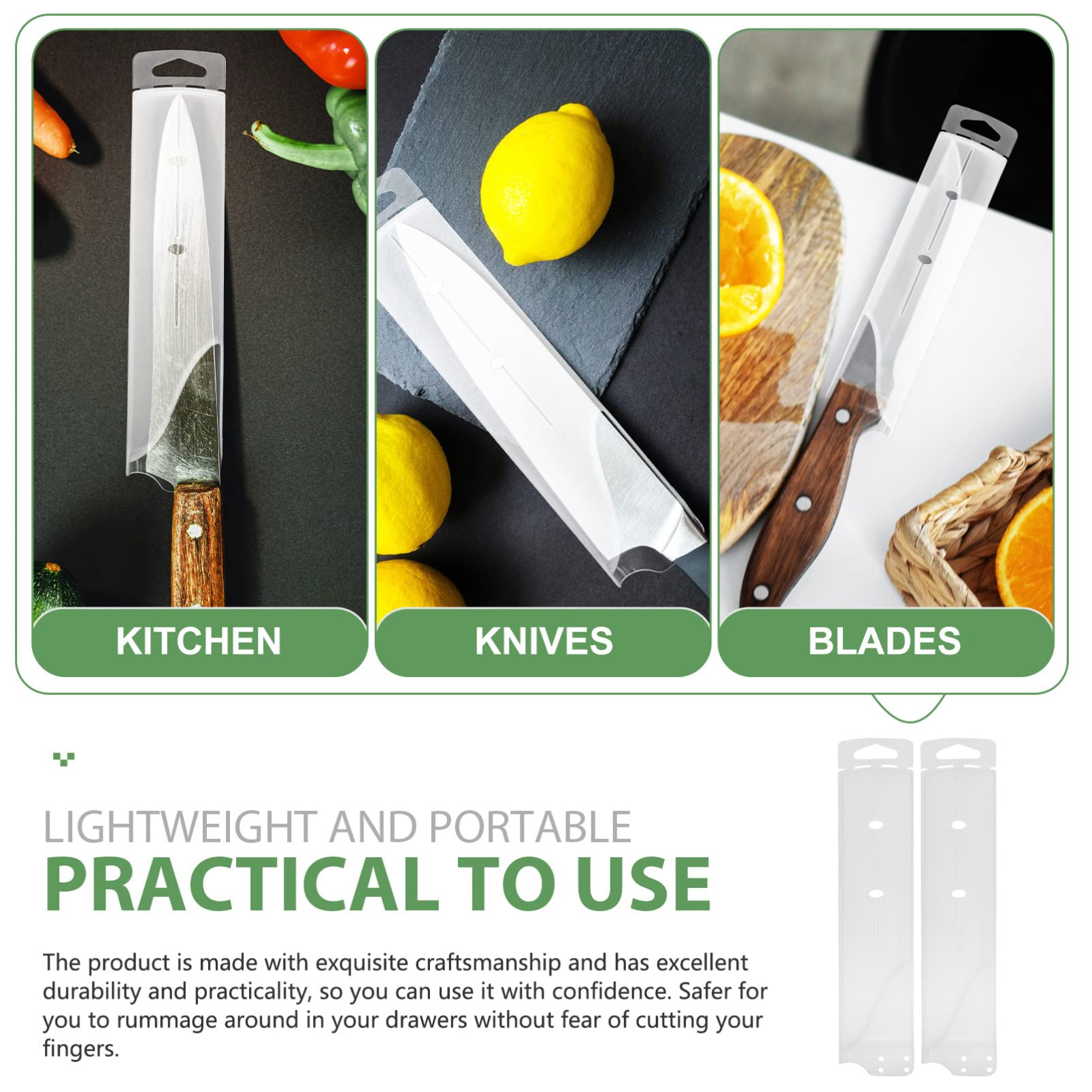Hemoton 4pcs Guard Cutter Sheathes Kitchen Cover Plastic Cutter Tool Blades Protector Steak Blade Sleeve Plastic Dinnerware Blades Guard Pp Small Holder White