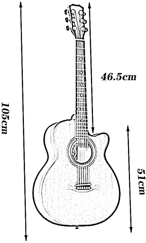 Guitar Kit, String Instrument Electronic Guitar Acoustic Guitar Beginner Classical Guitar Handmade Student Practice Adult Ballad Musical Instrument Spruce Wood Can Carry ( Color : Black , Size : Long-