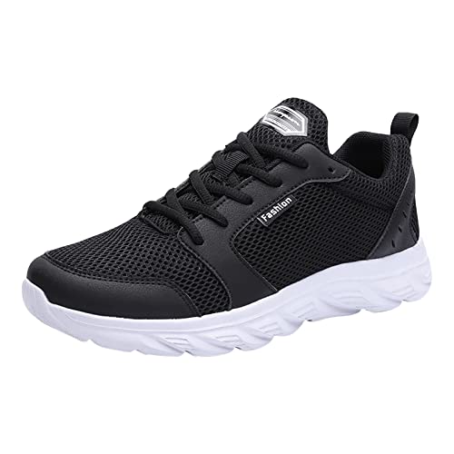 FASDNENDYS Fashion Summer and Autumn Men Shoes Mesh Breathable Flat Lightweight Casual Lace Up Mens Go Walk Max Sneaker White