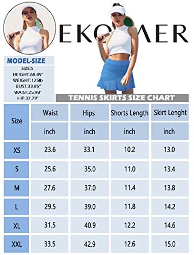 Ekouaer Athletic Skorts for Women Light Active Skirts with Shorts Pleated Stretchy Cheer Skirts,Medium Red