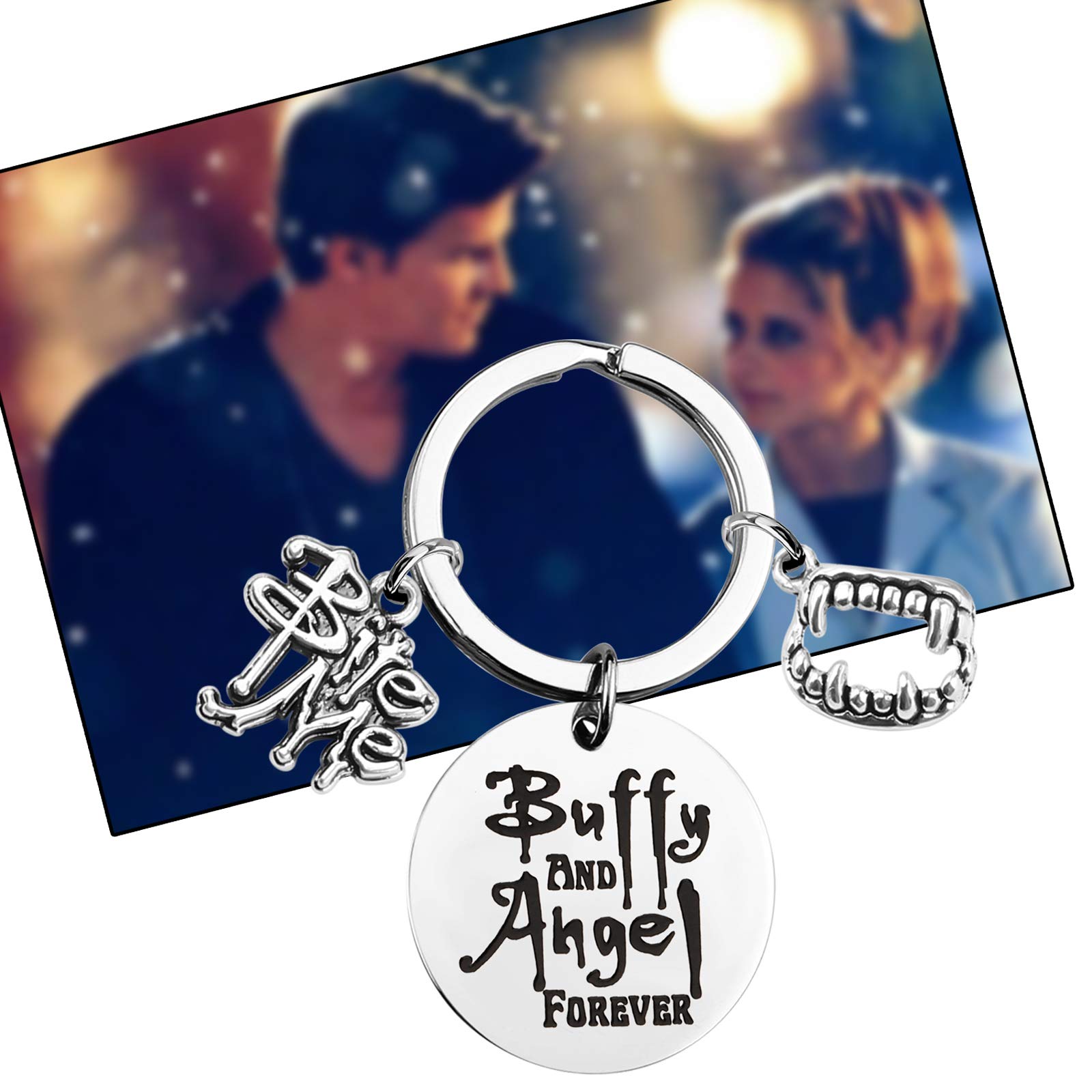 ENSIANTH BTVS Fandom Gift Buffy and Angel Forever Gift for Buffy Fans (Angel Keychain)